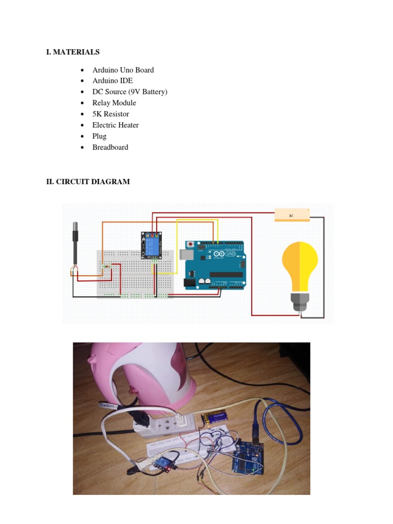 Arduino Uno Board Arduino IDE DC Source (9V Battery) Relay Module 5K ...