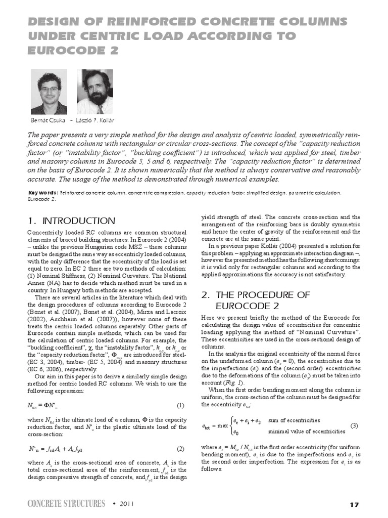 Design of Reinforced Concrete Columns PDF | PDF | Column | Buckling
