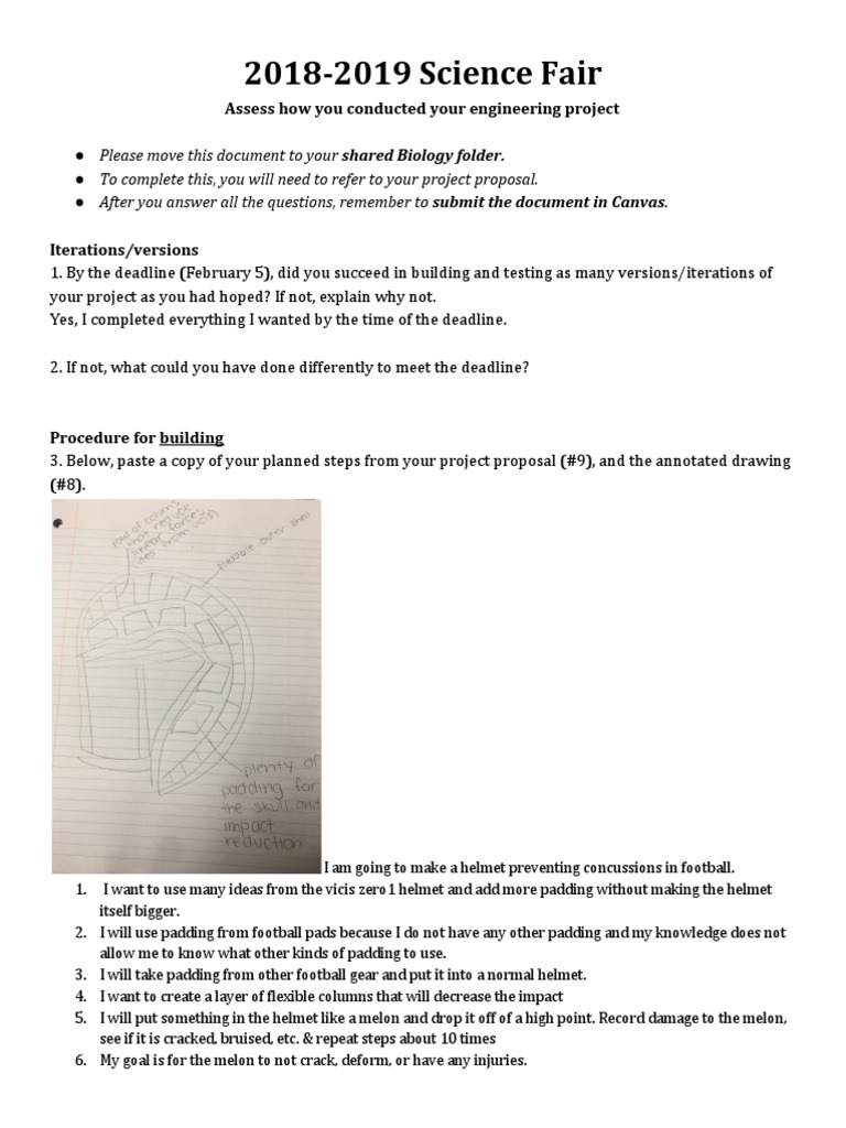 Science Fair Project Engineering Self-Assessment | PDF | Cognition