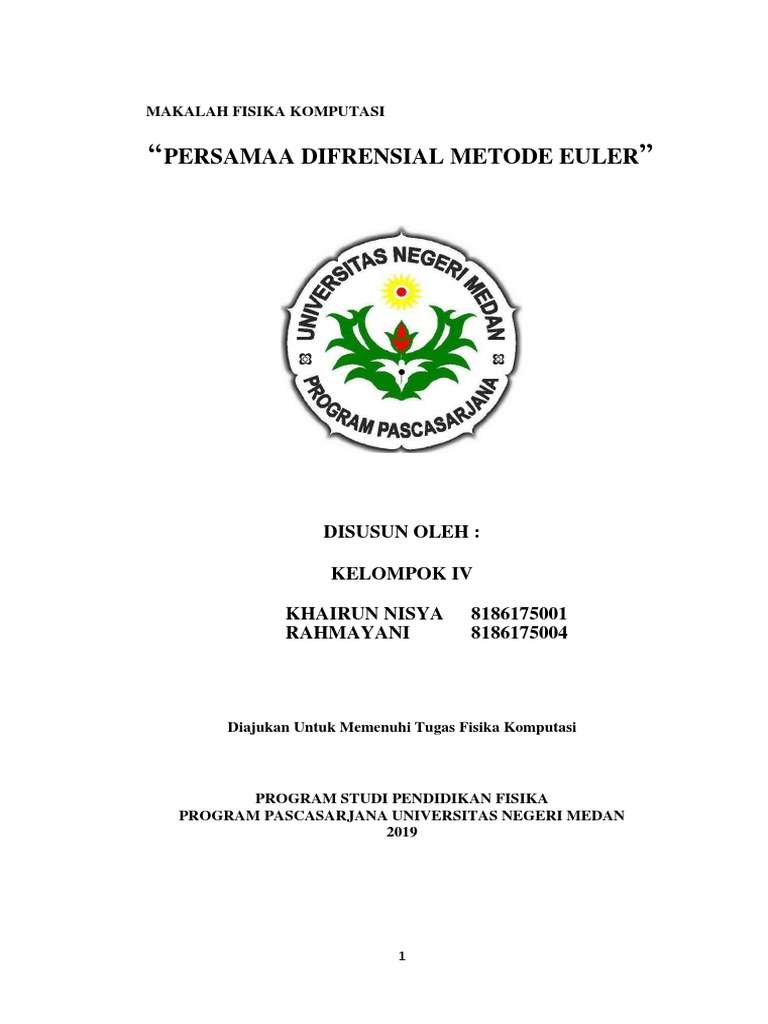 Makalah Metode Euler | PDF | Metode & Bahan Ajar