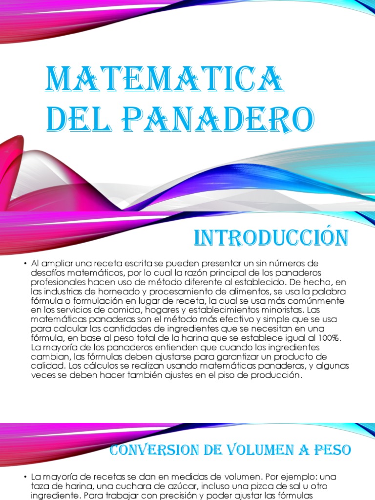Matematica Del Panadero | PDF | Celsius | Volumen