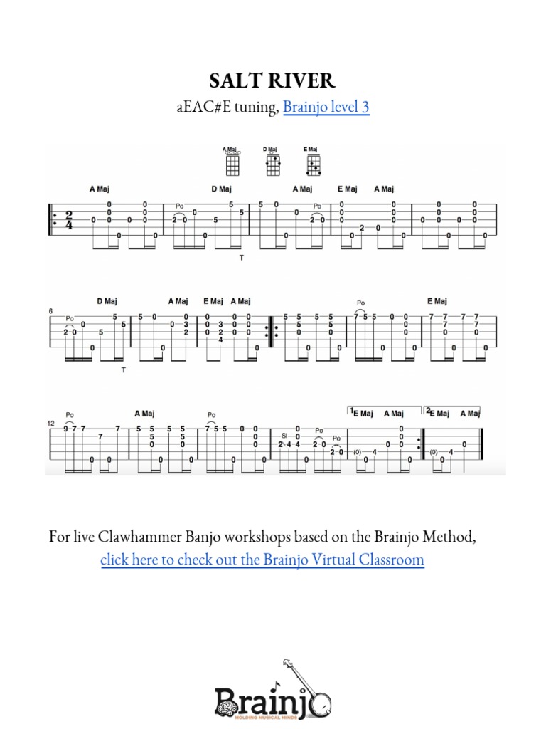 BANJO TAB For Salt River | PDF
