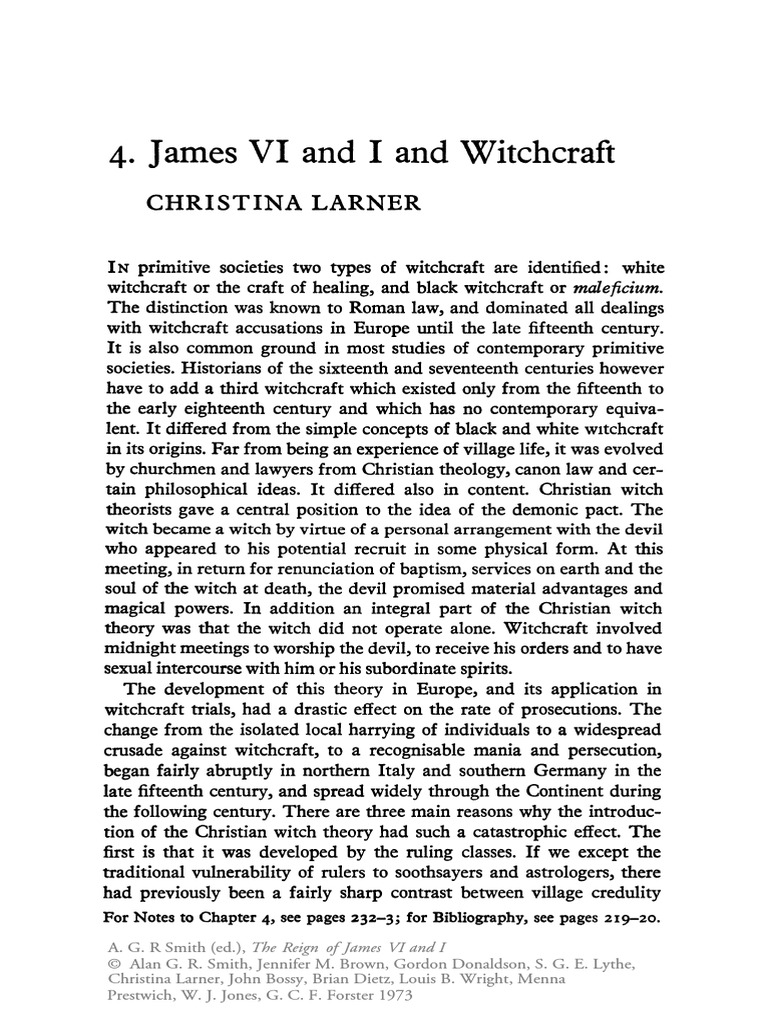 James VI and I and Witchcraft | Download Free PDF | Witchcraft ...