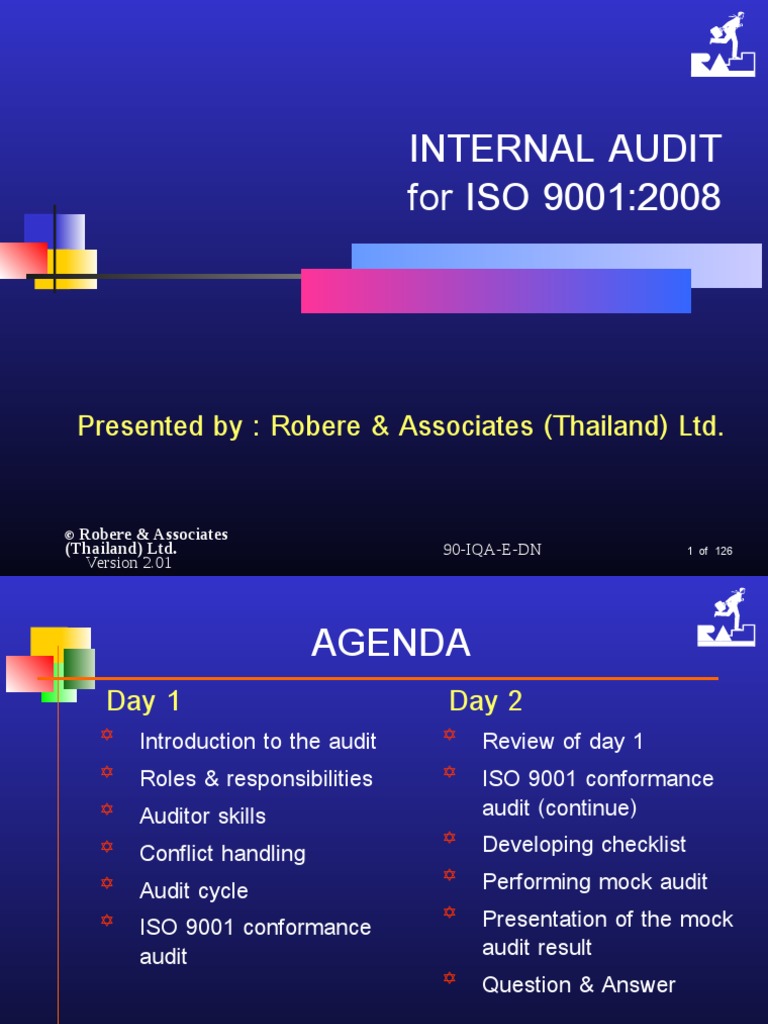 Internal Audit For ISO 9001:2008: Presented By: Robere & Associates ...