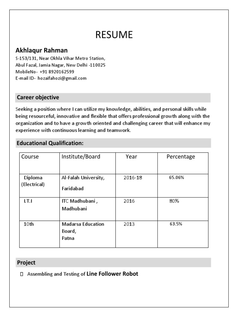 Hozaifa Resume | PDF