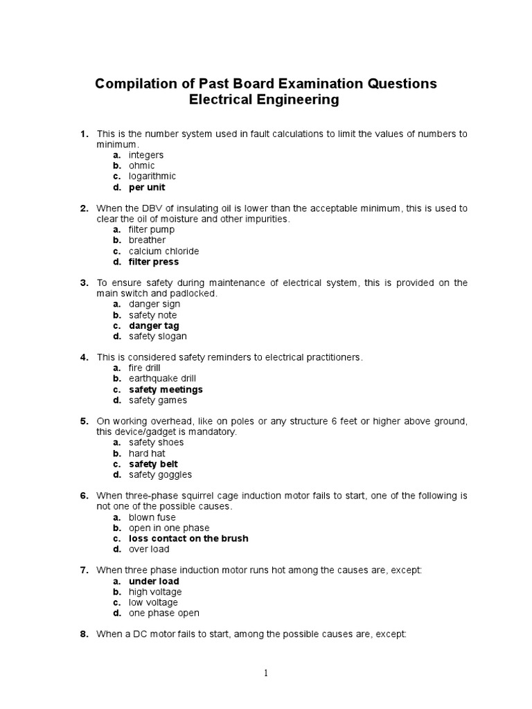 Compilation of Recent Board Examination Questions | PDF | Electric ...