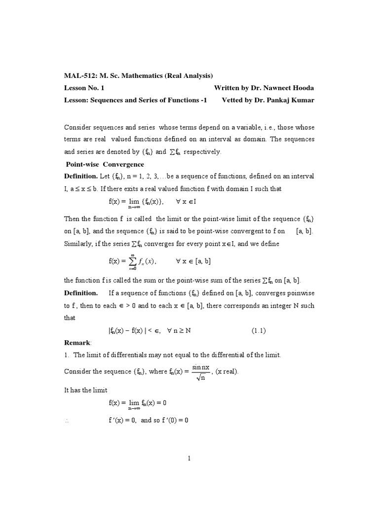 Mal 512 PDF | PDF | Series (Mathematics) | Power Series