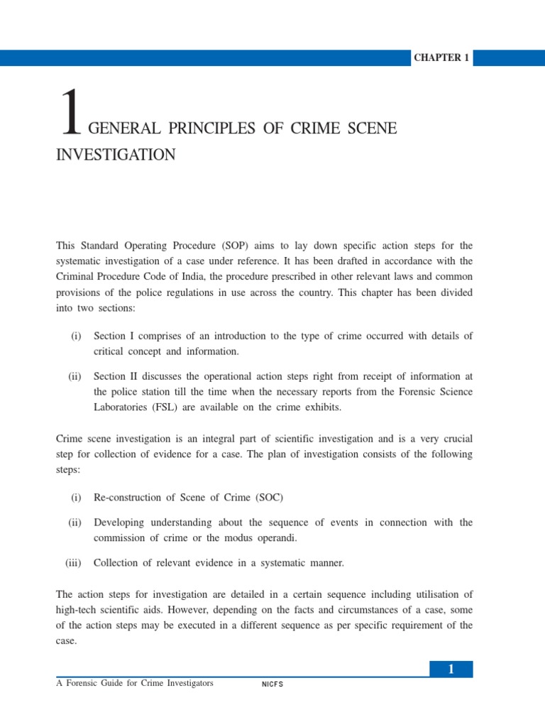General Principles of Crime Scene Investigation | PDF | Crime Scene ...