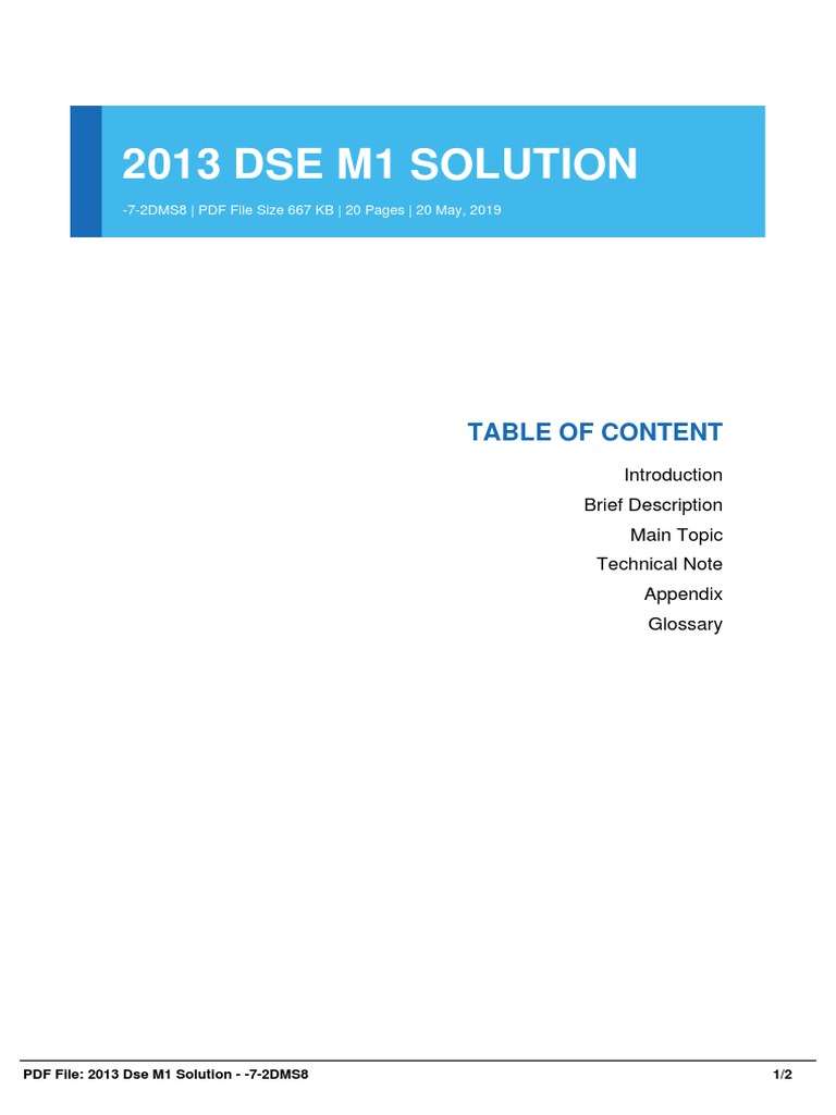 ID82d26b1a1-2013 Dse m1 Solution | PDF | E Books | Books