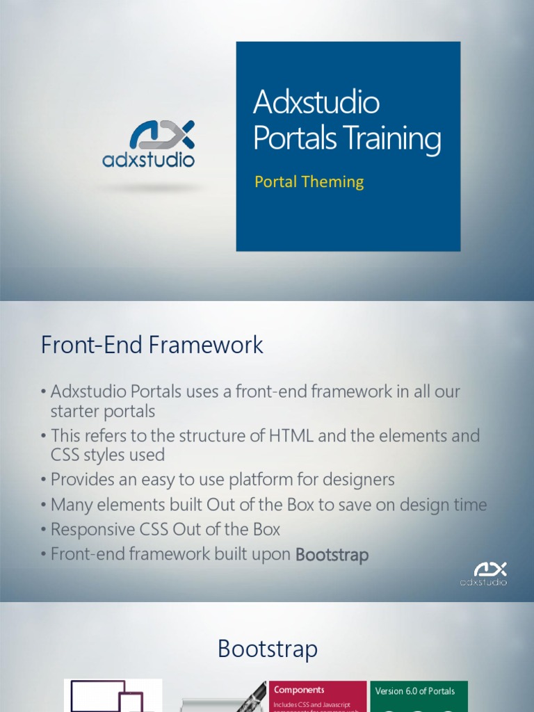 Adxstudio Portals Training: Portal Theming | PDF | Bootstrap (Front End ...