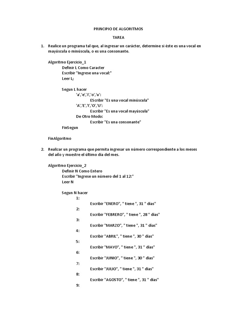 Tarea Principio de Algoritmos-Semana 7 | PDF | Algoritmos | Informática ...