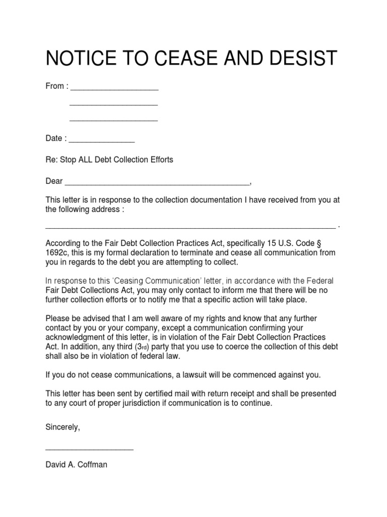 Cease and Desist | PDF | Finance & Money Management