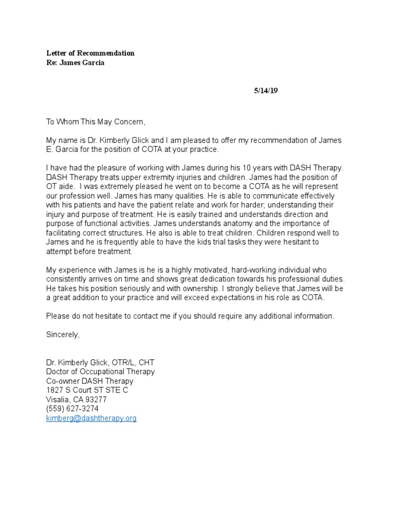 James Letter of Rec | PDF
