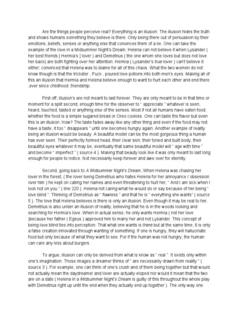 Analytical A Midsummer Nights Dream Synthesis Essay | PDF | Metaphysics ...