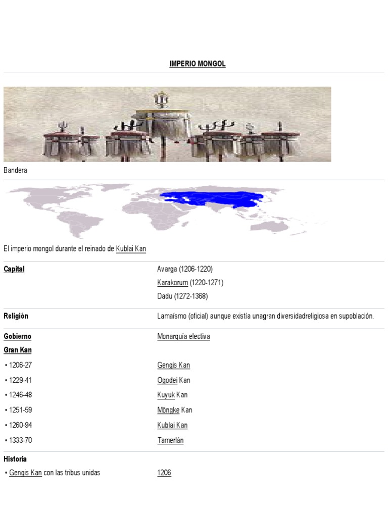 Imperio Mongol | PDF | Imperio mongol | Mongolia