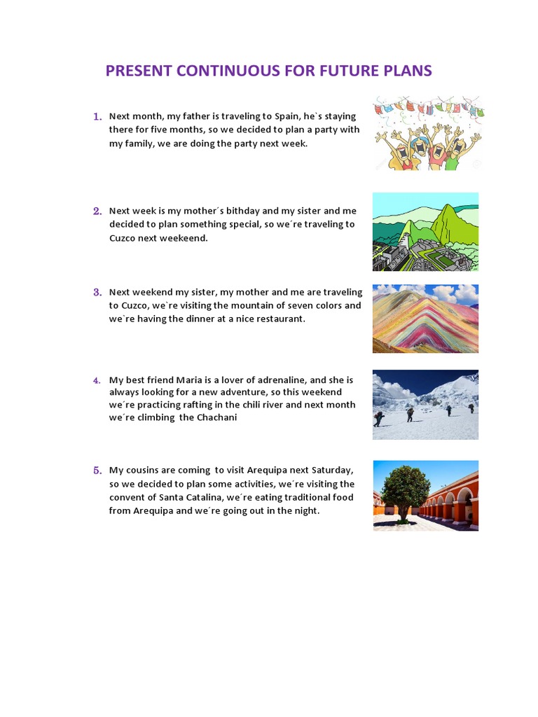 Present Continuous For Future Plans | PDF
