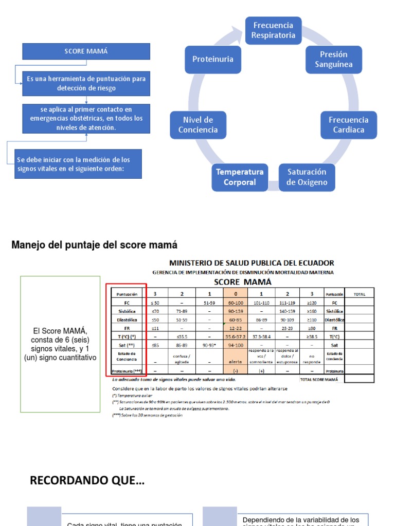 Score Mamá y Claves Der | PDF | Septicemia | El embarazo