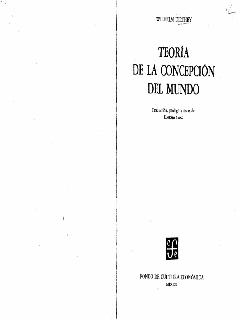14.dilthey - Teoría de La Concepción Del Mundo (Pedagogía) PDF | PDF ...