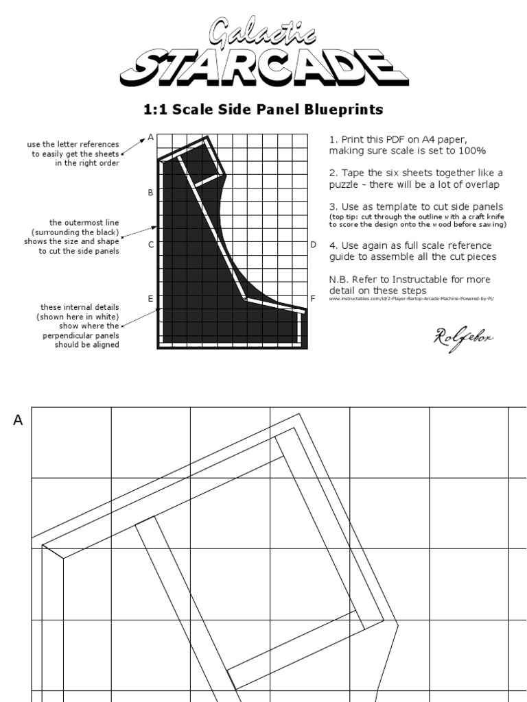Arcade Cabinet Side Panel Blueprint | PDF