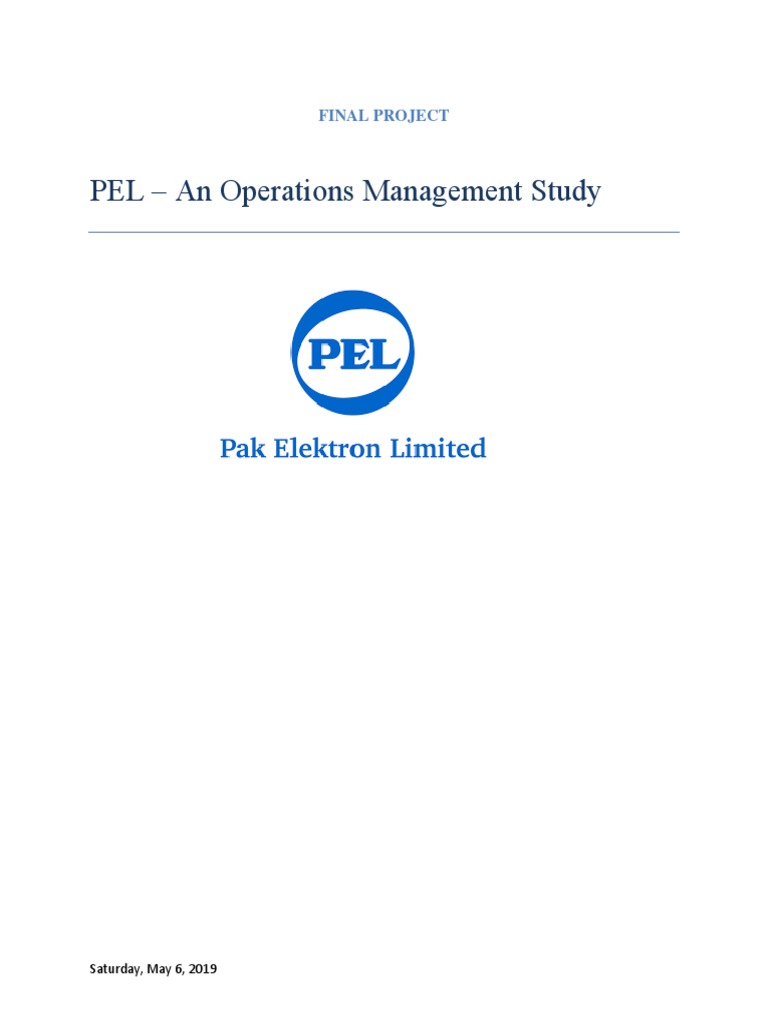 PEL Operations Management Project | PDF | Inventory | Production And ...