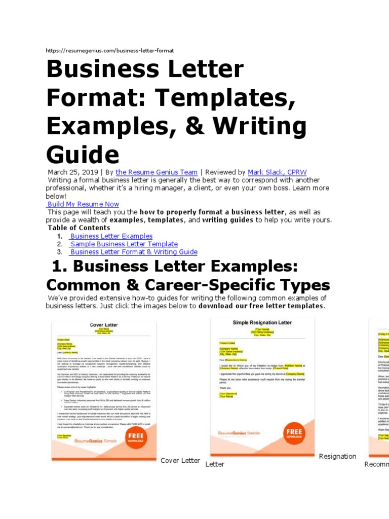Business Letter Format | PDF | Typefaces | Writing