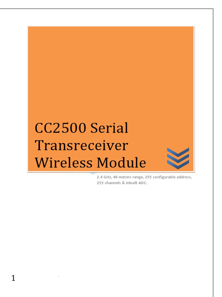 CC2500 Serial Transreceiver Wireless Module | PDF | Analog To Digital Converter | Wireless ...