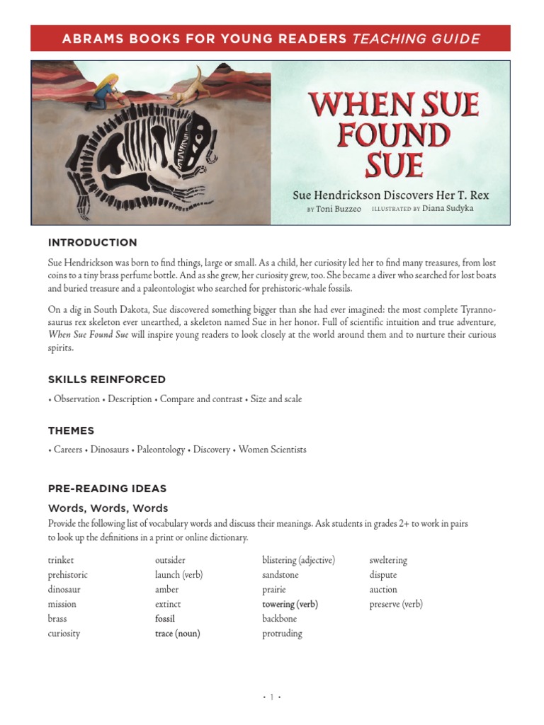 When Sue Found Sue Teaching Guide | PDF | Tyrannosaurus | Dinosaurs