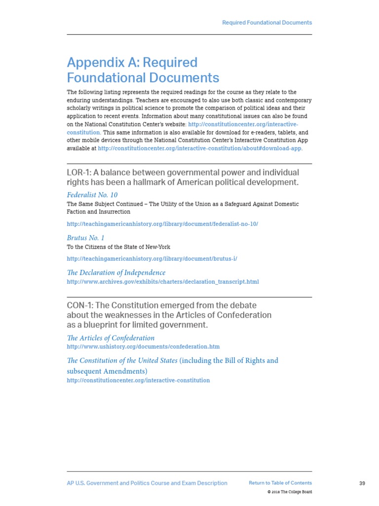 Appendix A: Required Foundational Documents: Federalist No. 10 | PDF ...