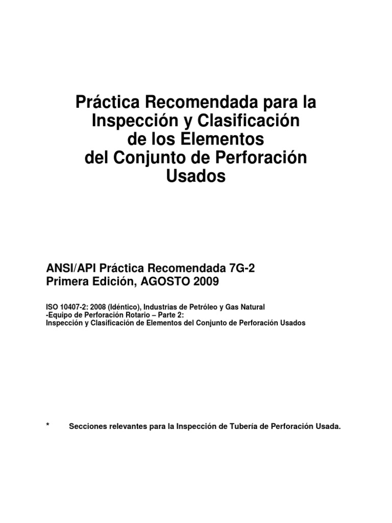 API RP 7G 2 Espanol PDF | PDF | Fatiga (material) | Organización ...