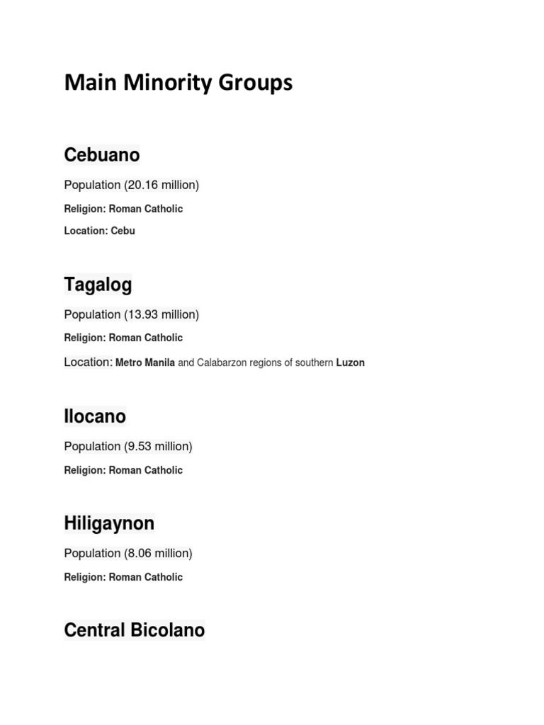 Overview of Philippine Minority Groups | PDF | Religion & Spirituality