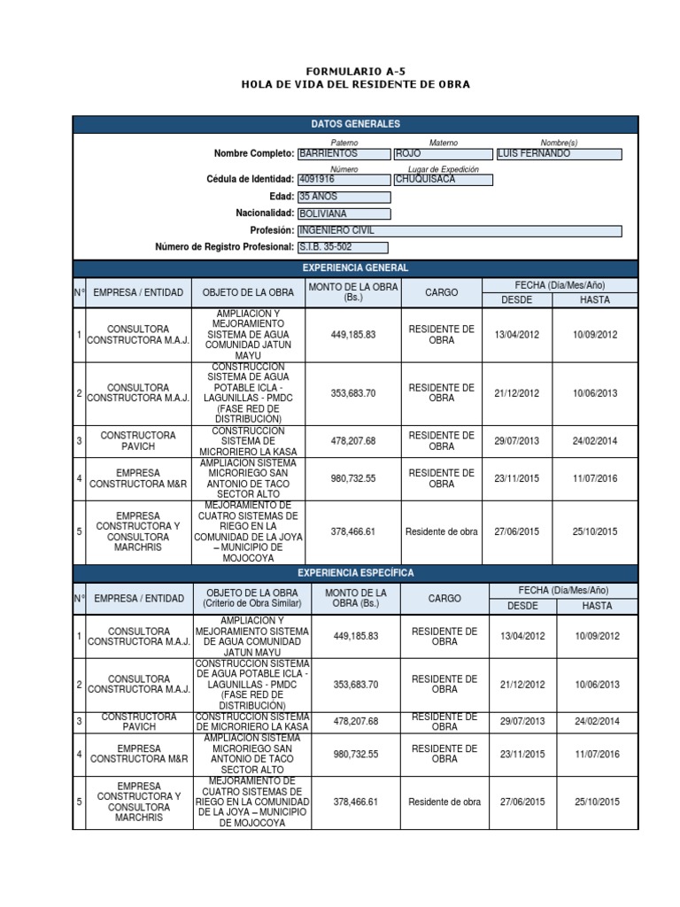 Formularios A-5 A-6 | PDF