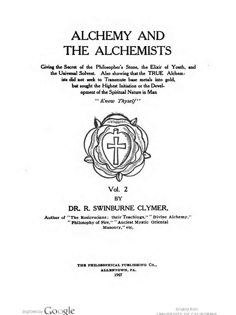 1907 Clymer Alchemy and The Alchemists v2 PDF | PDF | Alchemy | Jesus