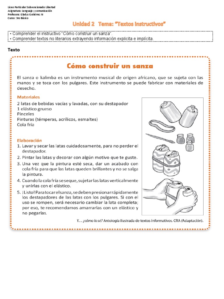 Textos Instructivos 3ro | PDF