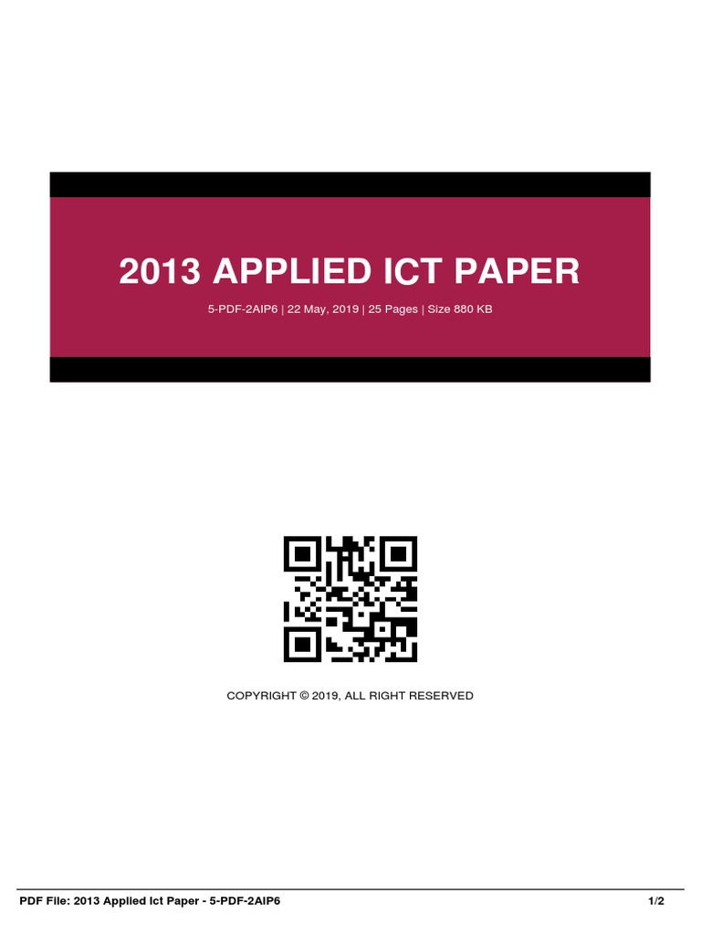 ID1a5144212-2013 Applied Ict Paper | PDF