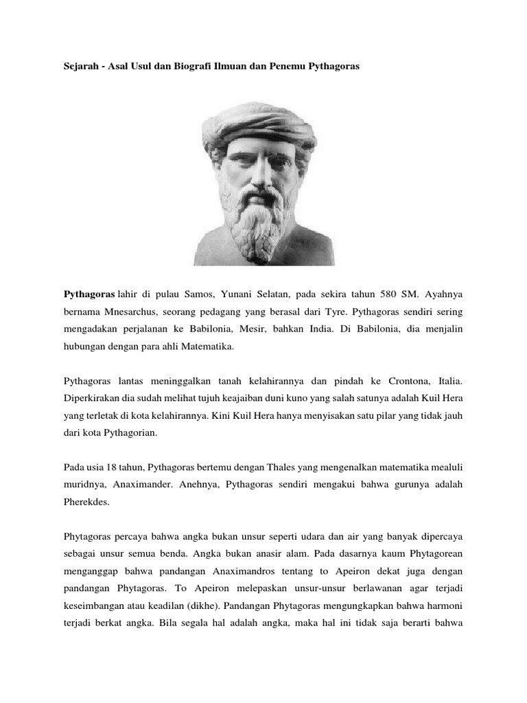Sejarah PHYTAGORAS Dan Pemanfaatannya | PDF