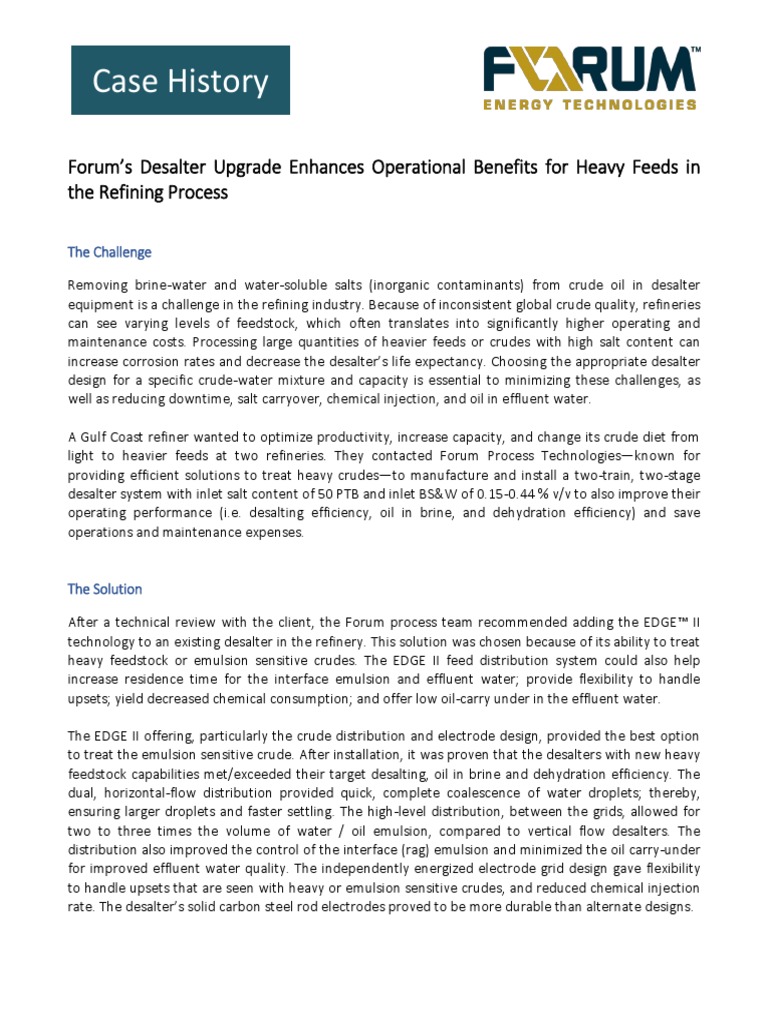 Desalter Upgrade Final - Formatted | PDF | Oil Refinery | Petroleum