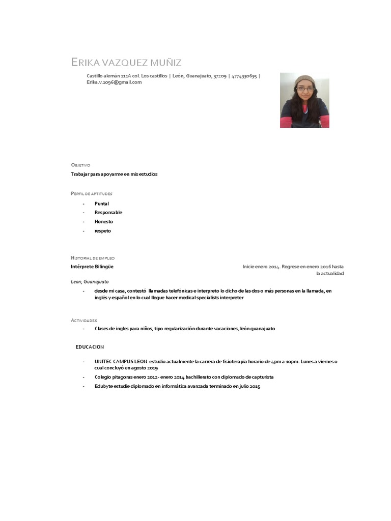 CV Erika Vazquez | PDF