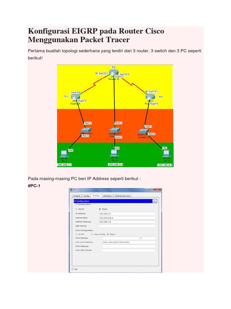 Konfigurasi Eigrp 3 Router Di Cisco Packet Tracer - Frasesde