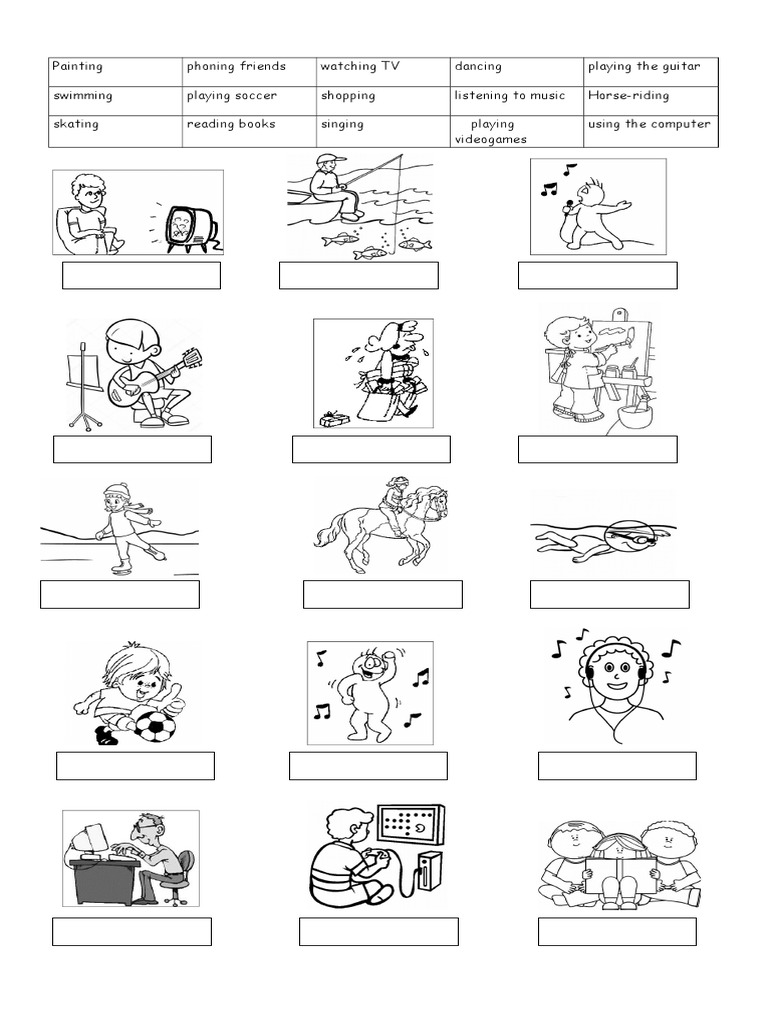 Hobbies Worksheet | PDF