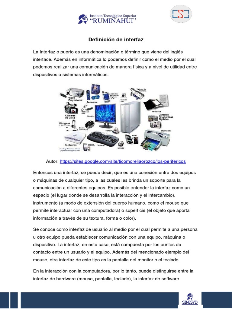 Definición de Interfaz | PDF | Interfaz (informática) | USB