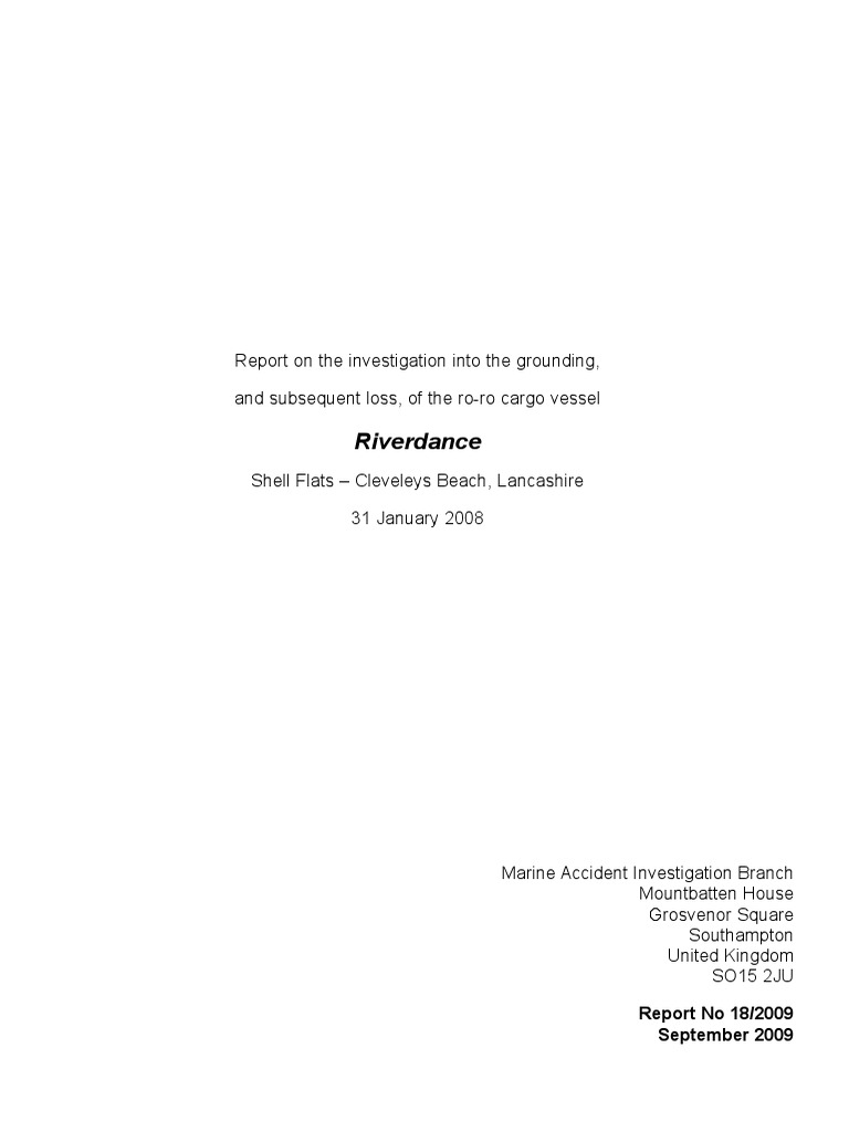 Riverdance Report | PDF | Ships | Marine Salvage