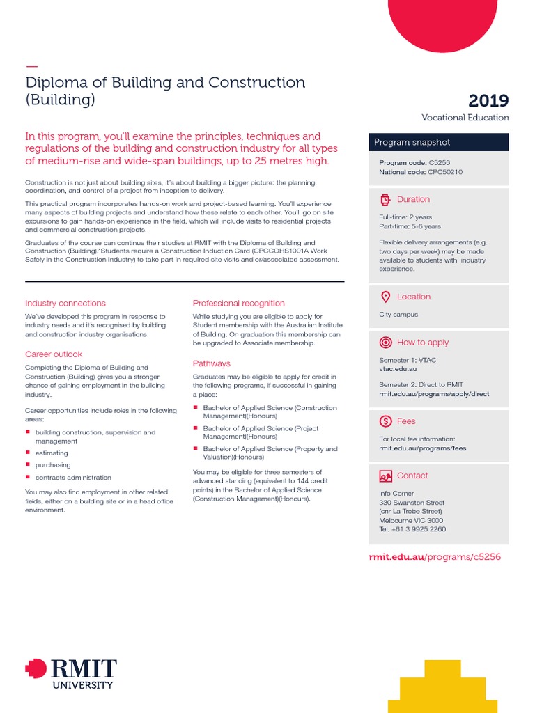 Diploma of Building and Construction | Bachelor's Degree | Business