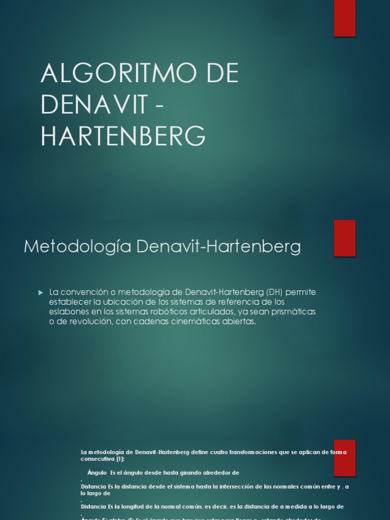 Algoritmp de Denavit - Hartenberg | PDF