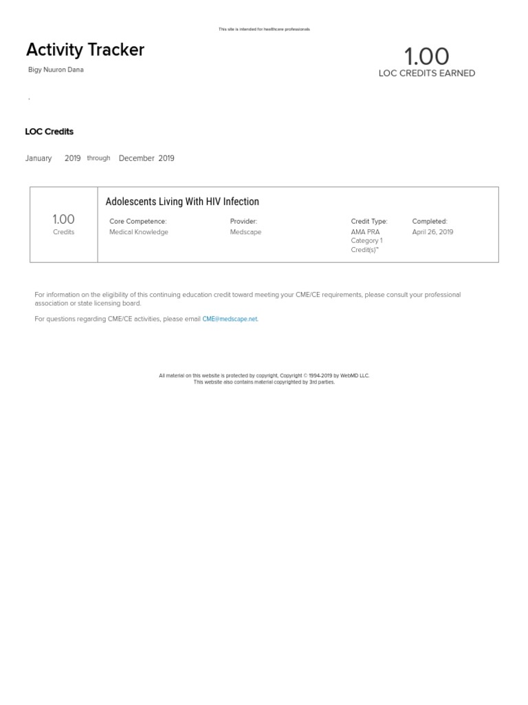 Medscape Education Education Tracker. | PDF