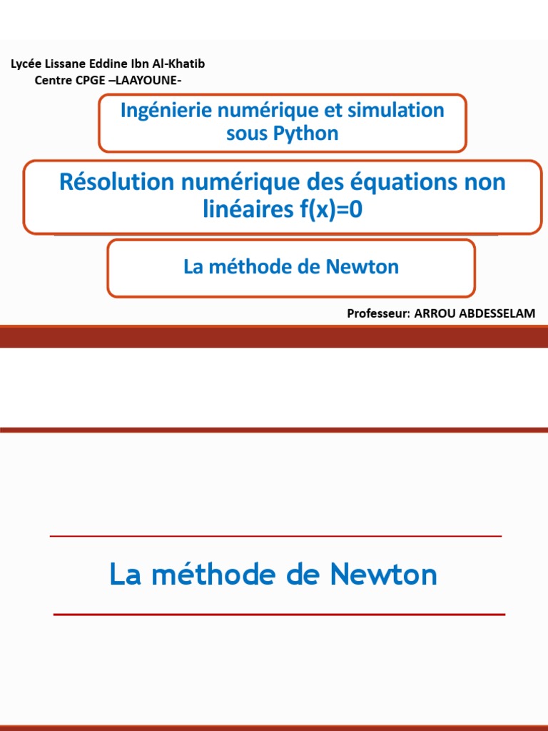La Méthode de Newton | PDF | Méthodes et références pédagogiques