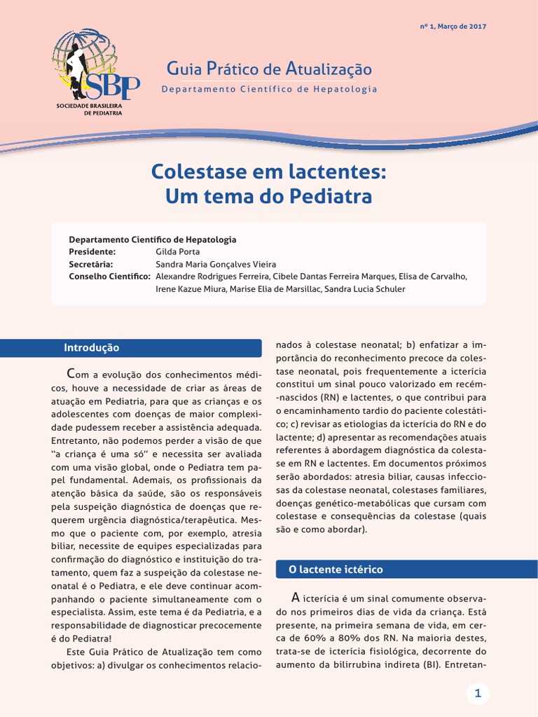 Hepatologia Colestase em Lactentes | PDF | Medicina Clínica | Doenças e ...