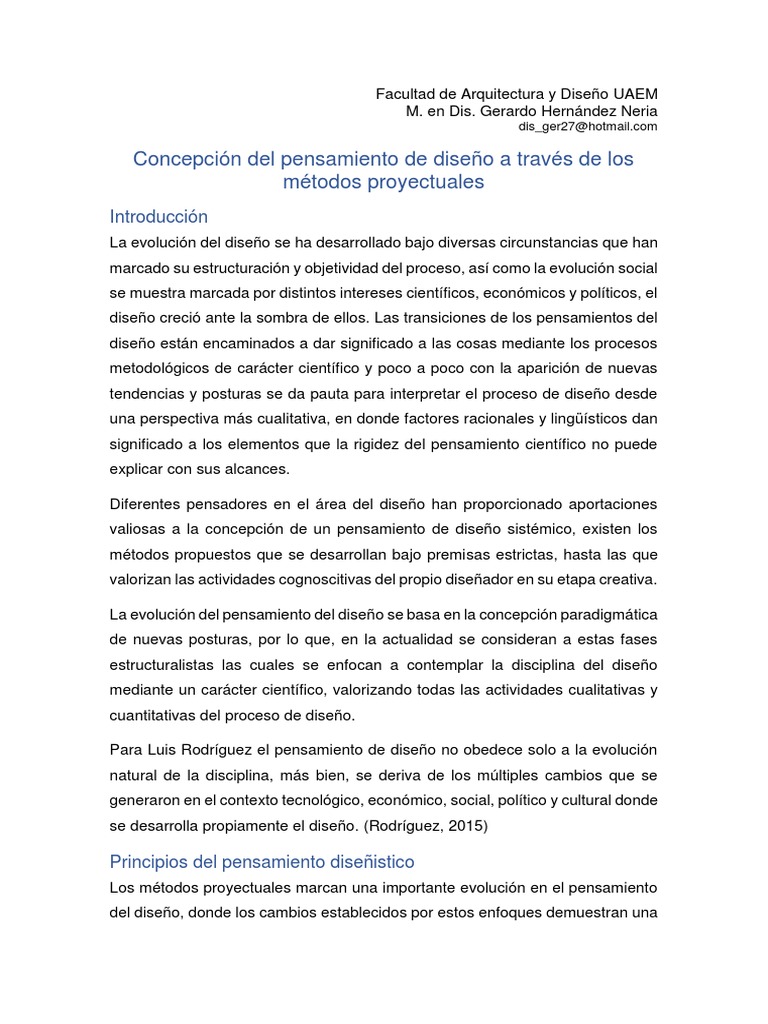 Ensayo - El Pensamiento de Diseno y Los M PDF | PDF | Paradigma | Diseño
