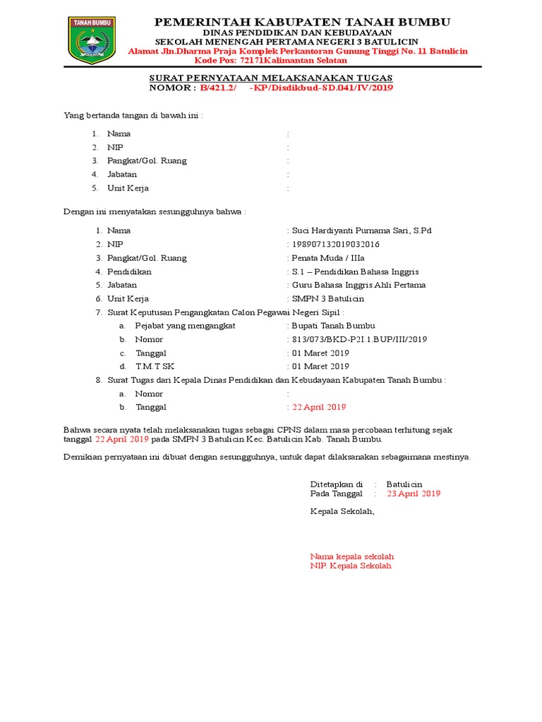 Format SPMT Suci 2019 | PDF