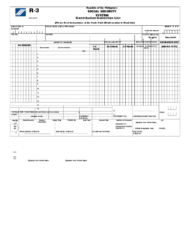 Social Security System Contribution Collection List | PDF | Mail | Virtue