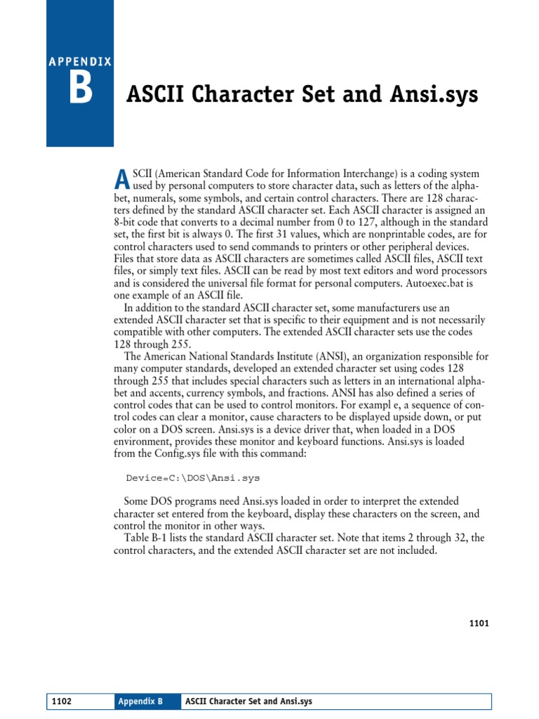 Ascii Character Set and Ansi | PDF | Ascii | Character Encoding